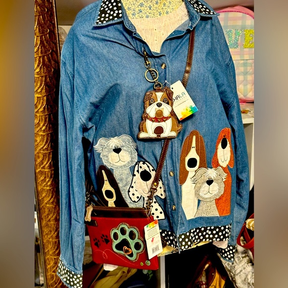 Chala | Bags | Chala Dog Cross Shoulder Bag And Bulldog Key Fob | Poshmark